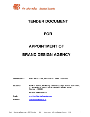 Fillable Online TENDER DOCUMENT FOR APPOINTMENT OF BRAND ... Fax Email ...