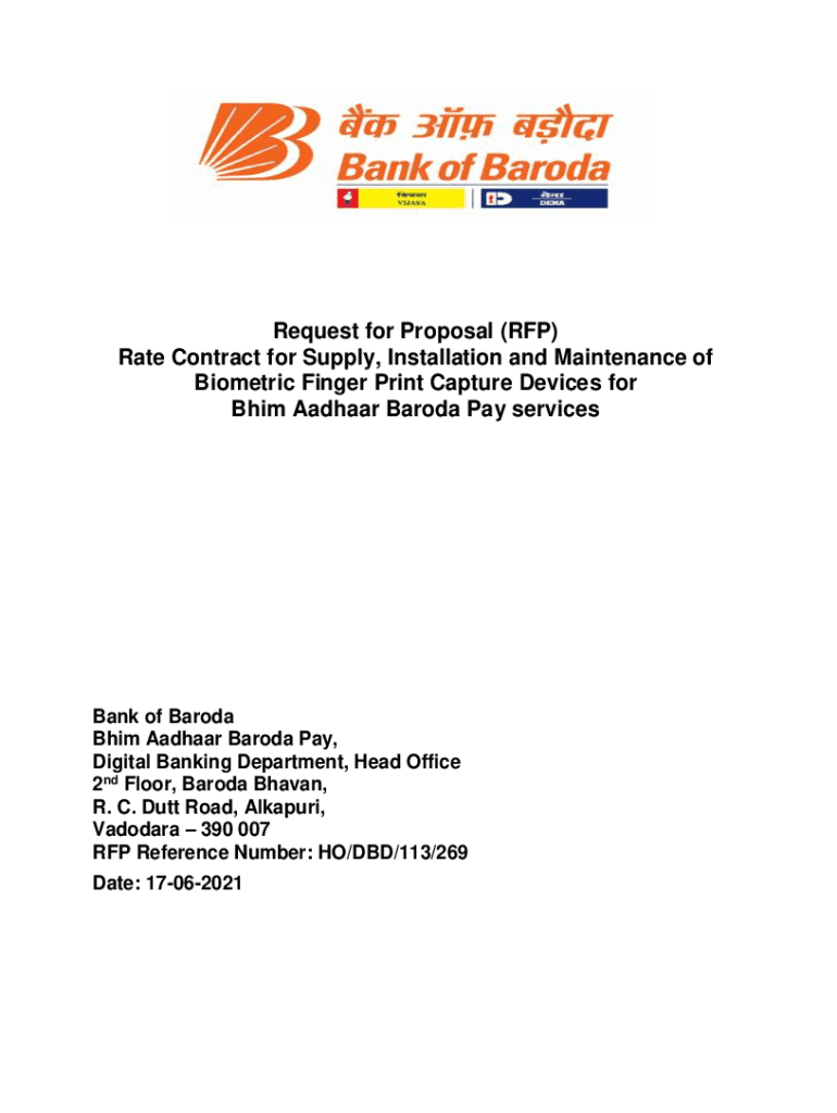 Fillable Online Request for Proposal (RFP) Rate Contract for Supply ...