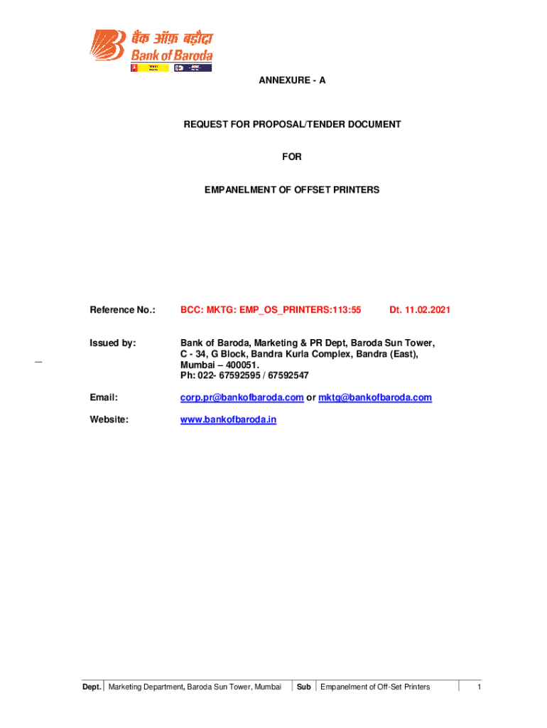 Fillable Online Request For Proposal (RFP) for Empanelment of ...