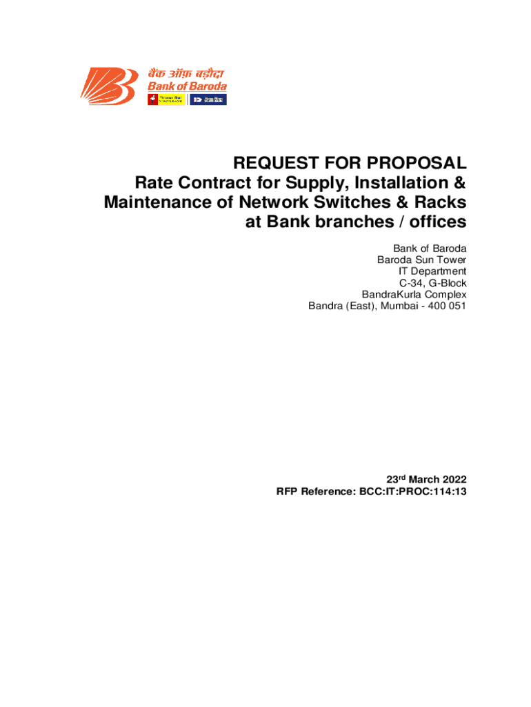 Fillable Online Request for Proposal (RFP) - Rate Contract for Supply ...