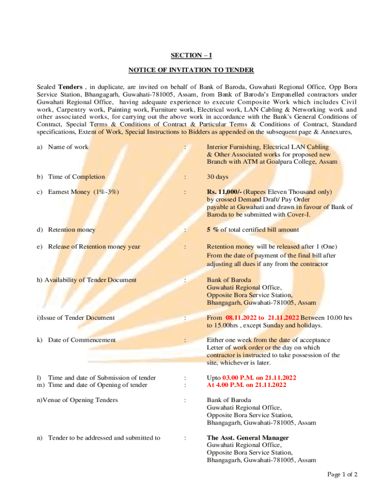 Fillable Online Sealed tender is invited on behalf of ... Fax Email ...