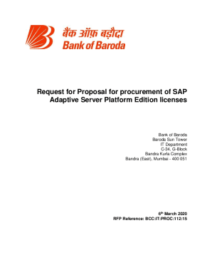 Fillable Online Request for Proposal for procurement of SAP Adaptive ... Fax Email Print - pdfFiller