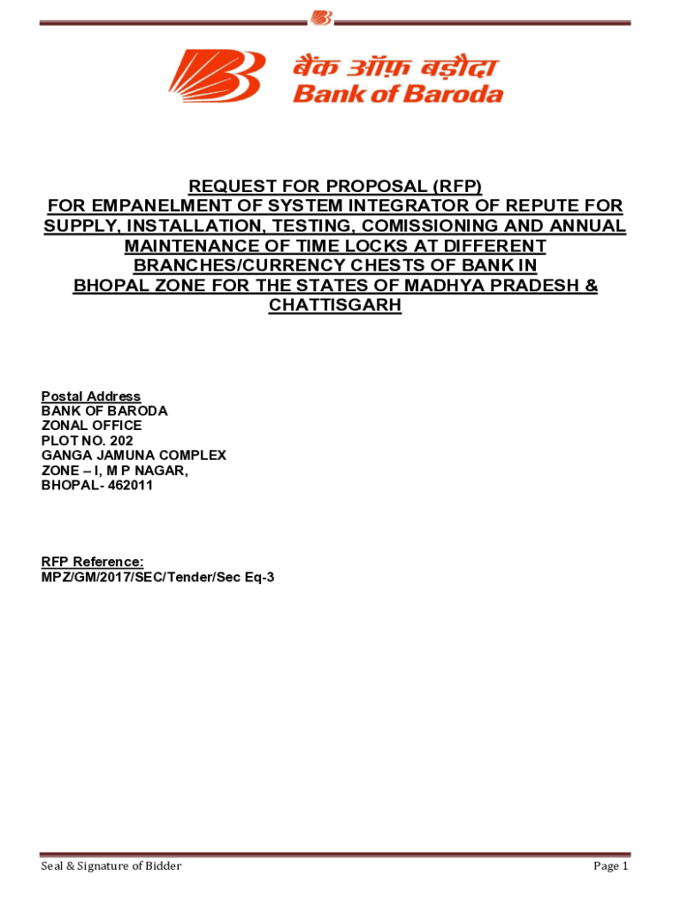 Fillable Online request for proposal (rfp) for empanelment of system ...