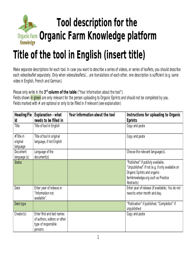 Organic-Farm-Knowledge-Tool-description- Doc Template | pdfFiller
