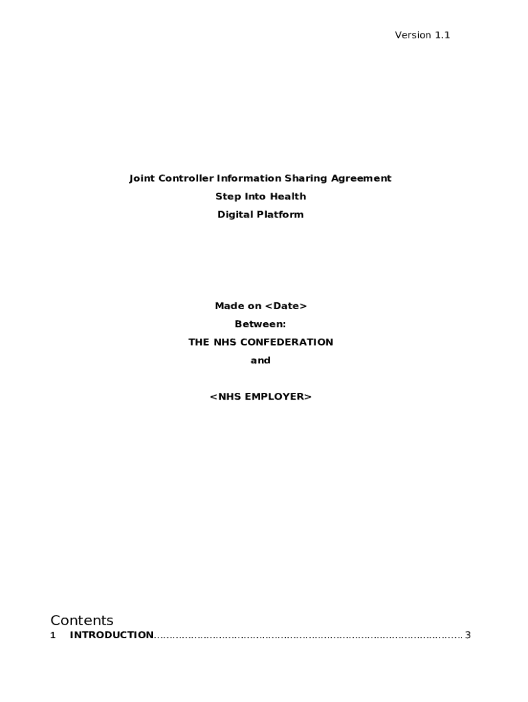 Joint Controller and Ination Sharing Agreement between ... Doc Template ...