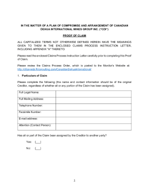 Fillable Online PROOF OF CLAIM FORM.docx Fax Email Print - pdfFiller