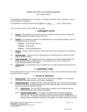 Fillable Online 1. AGREEMENT SCOPE 2. AGREEMENT TERM 3. SCOPE OF ...
