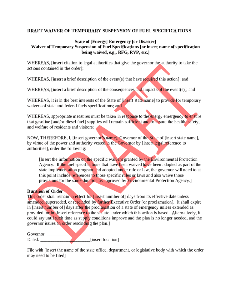 Emergency Declarations, Waivers, Exemptions and Permits Doc Template ...