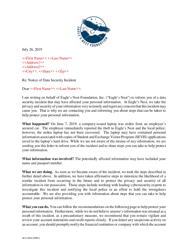 Fillable Online Sample apology letter for breach of confidentiality Fax ...