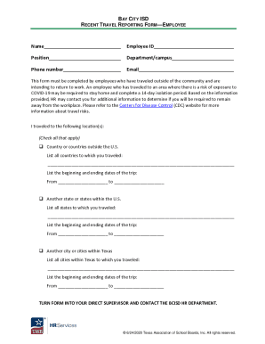 Fillable Online Employee Travel Reporting Form Fax Email Print - pdfFiller
