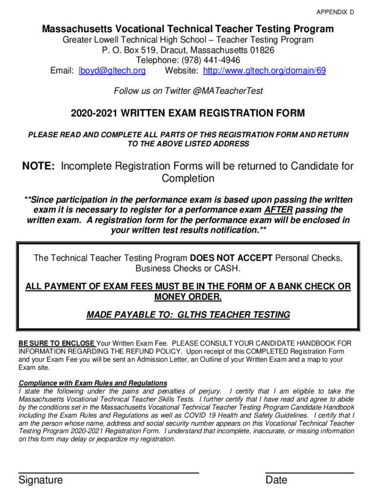 Fillable Online Main Office / Home - Greater Lowell Technical High School Fax Email Print ...