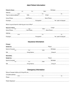 Fillable Online Patient Info Sheets Fax Email Print - pdfFiller