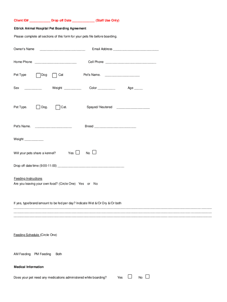 Fillable Online Pet Boarding Agreement Template template-8.pdf Fax ...