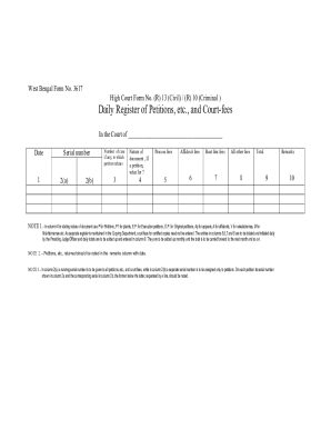 Fillable Online West Bengal Form No 3617 Court Fees Register Fax Email ...
