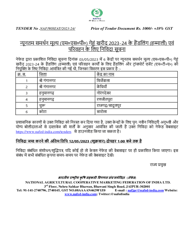 Fillable Online e-TENDER NOTICE FOR TRANSPORTATION & ... Fax Email Print - pdfFiller