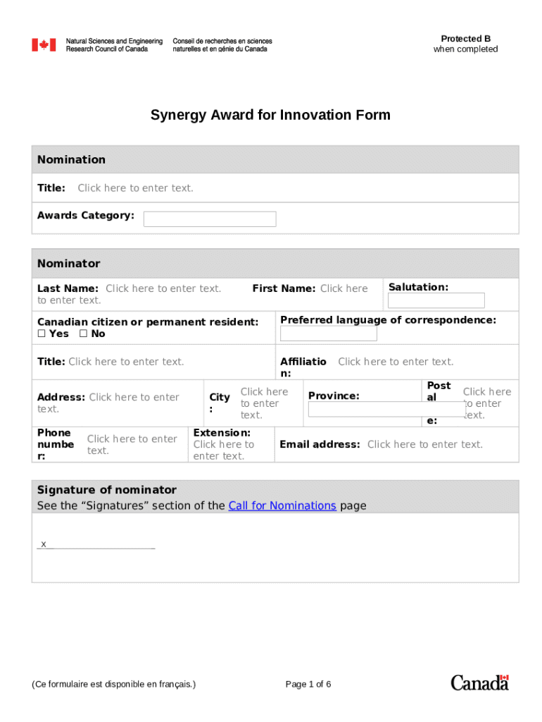 Synergy Award for Innovation . Synergy Awards for Innovation Doc ...