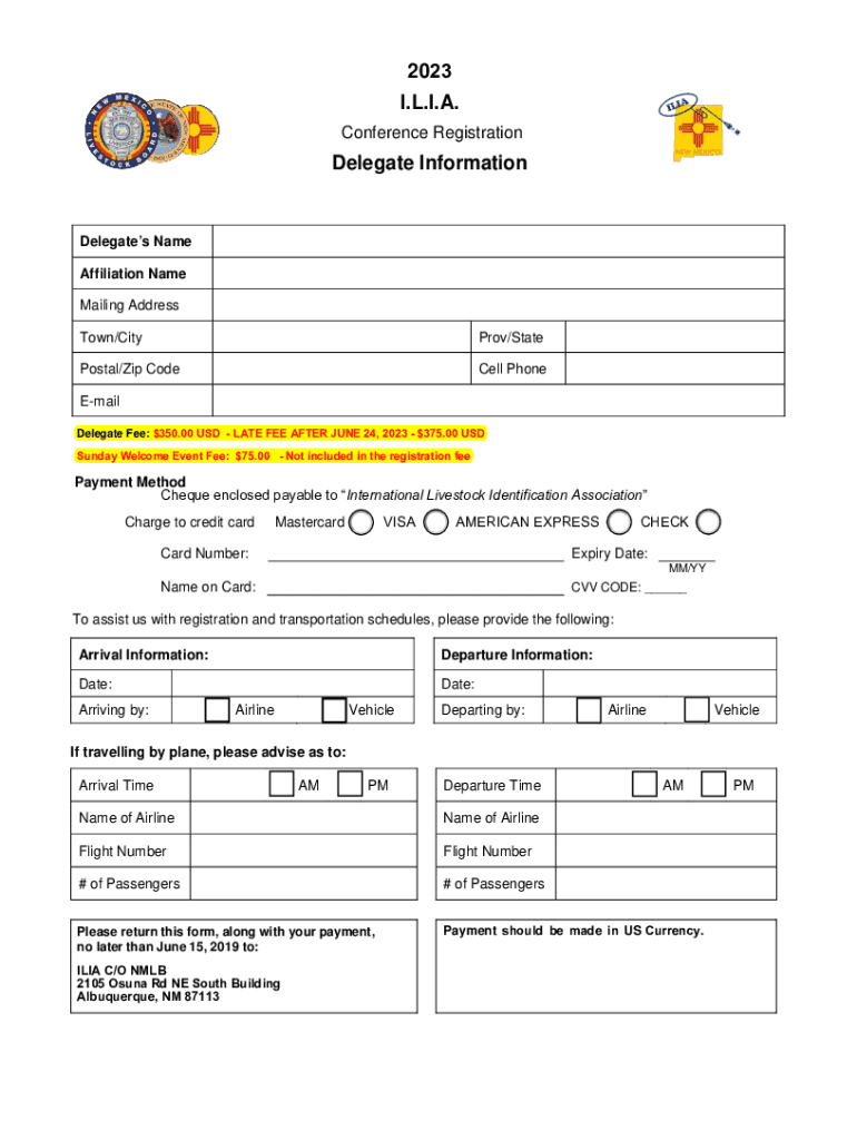 Fillable Online International Livestock Identification Association Fax ...