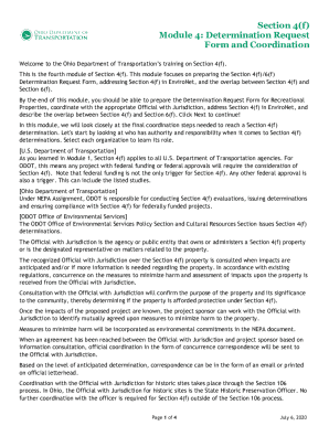 Fillable Online Section 4(f) Module 4: Determination Request Form and ...