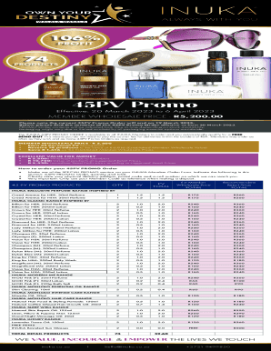 Fillable Online inuka co Inuka by Sino - INUKA March 45PV PROMO Order ...