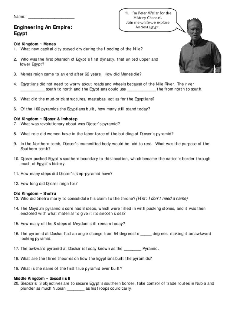 Fillable Online Discover the Secrets of Ancient EgyptEngineering an ...