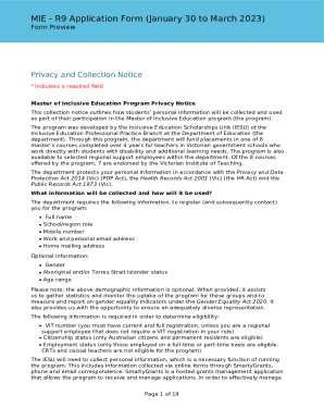 Fillable Online MIE - R9 Application Form (January 30 to March 2023 ...