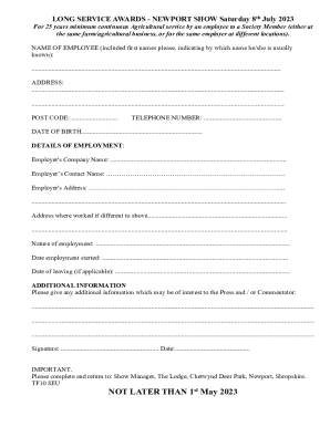 Fillable Online Service Awards Program Certificates Fax Email Print ...