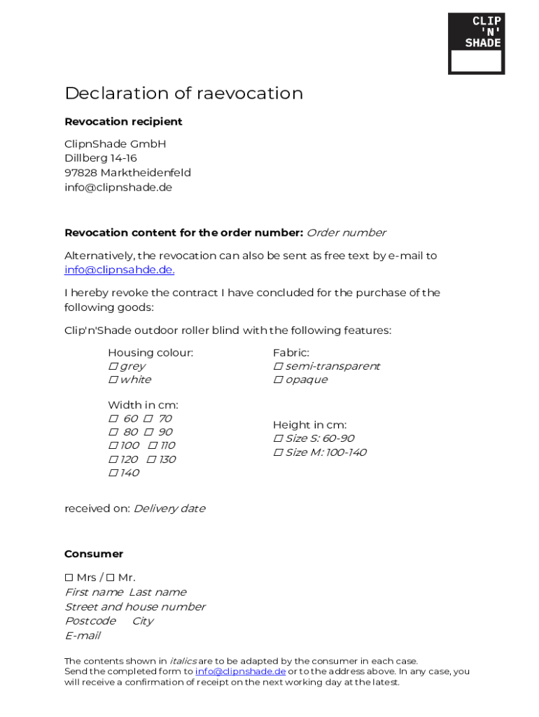 Fillable Online Declaration of raevocation Fax Email Print - pdfFiller