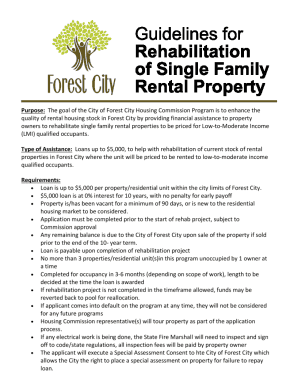Fillable Online Guidelines for Rehabilitation of Single Family Rental ...