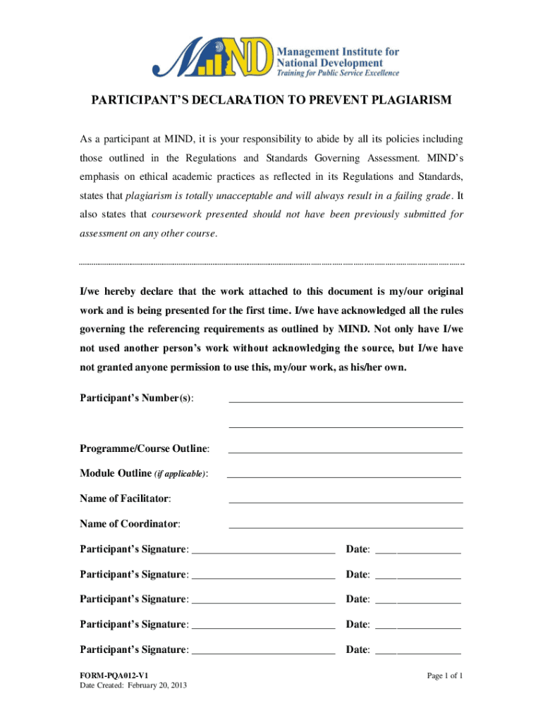 Fillable Online 28 Guidelines at a Glance on Avoiding Plagiarism Fax ...