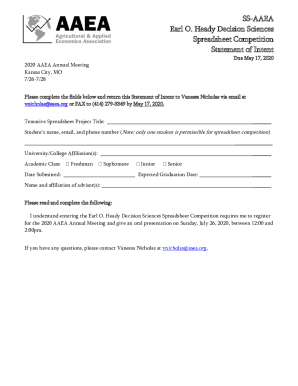 Fillable Online SS-AAEA Guidelines for the 2020 Earl O. Heady Decision ...