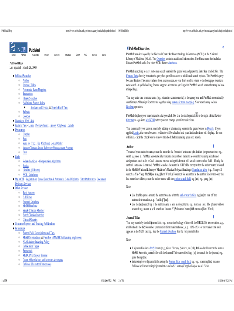Fillable Online Entrez Molecular Sequence Database System Fax Email ...