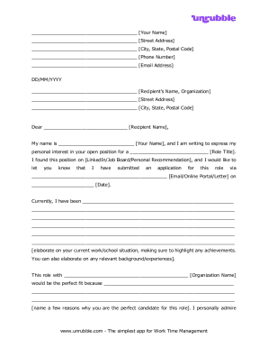 Fillable Online Letter of Intent Template - Unrubble Fax Email Print - pdfFiller