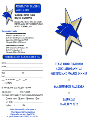 Fillable Online TEXAS THOROUGHBRED ASSOCIATION ANNUAL ... Fax Email ...