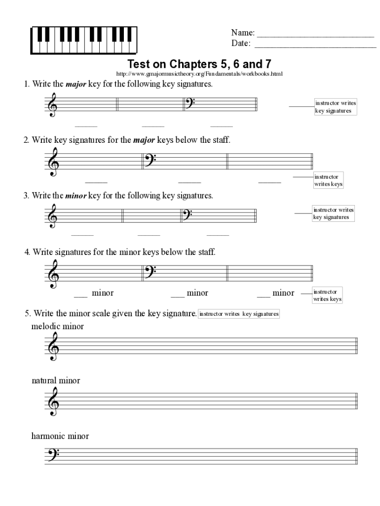 Fillable Online Free Music Theory Worksheets! Fax Email Print - pdfFiller