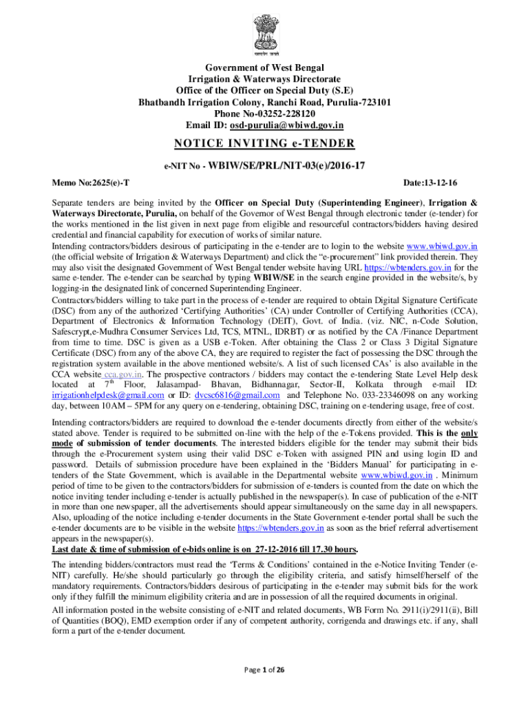 Fillable Online wbiwd gov Phone No-03252-228120 Fax Email Print - pdfFiller