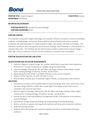 Fillable Online Graphic Designer Job Description +2023 TEMPLATE Fax Email Print - pdfFiller