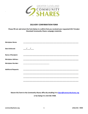 Fillable Online delivery confirmation form Fax Email Print - pdfFiller