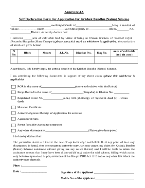 Fillable Online Annexure-IA Self Declaration Form for Application for ...