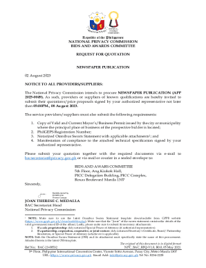 Fillable Online REQUEST FOR QUOTATION INK (MULTIFUNCTION, ... Fax Email ...