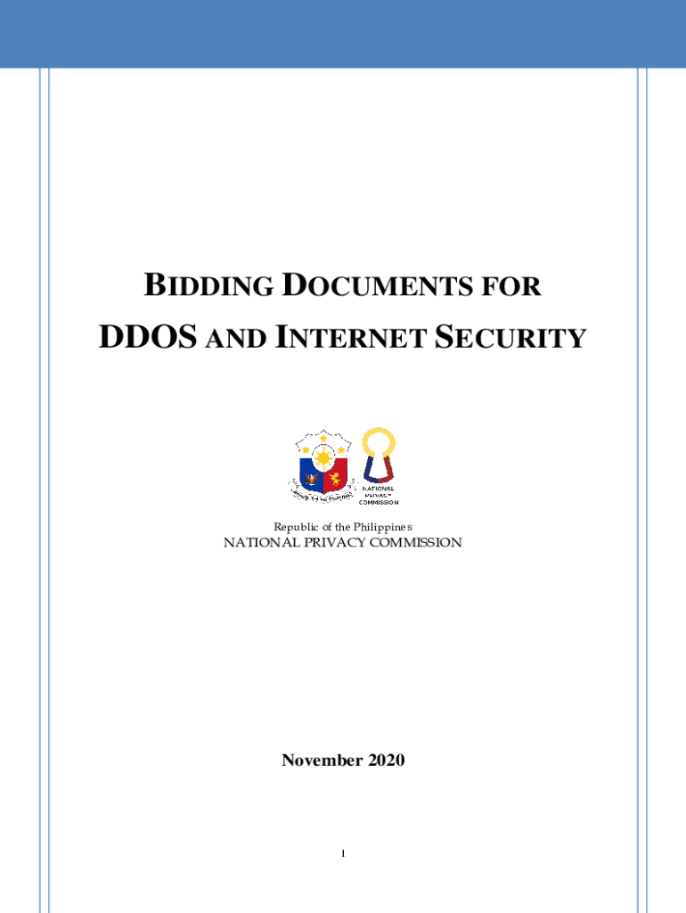 Fillable Online BIDDING DOCUMENTS FOR DISTRIBUTED DENIAL OF ... Fax Email Print - pdfFiller