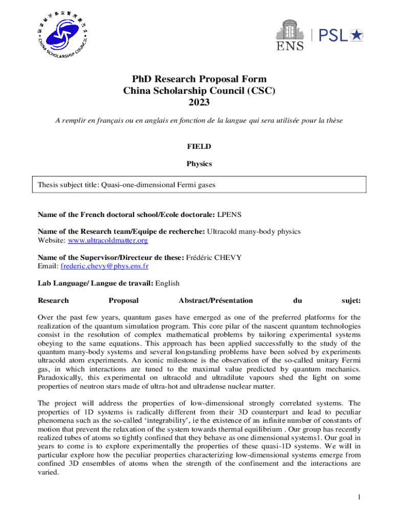 Fillable Online International selectionENS - PSL Fax Email Print ...