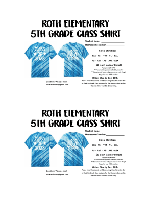 Fillable Online 5th-grade-shirt Fax Email Print - pdfFiller
