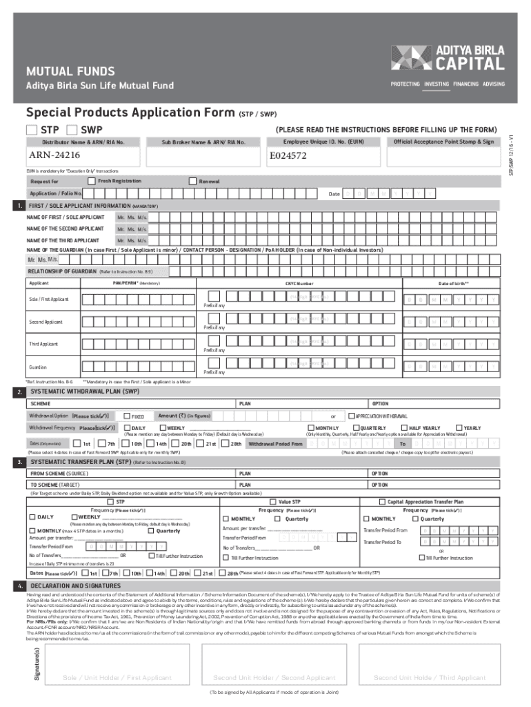 Fillable Online Fillable Online Special Products Application Form (STP ... Fax Email Print ...