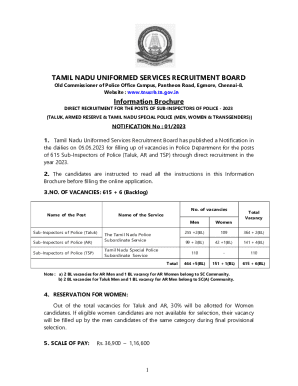 Fillable Online tnusrb tn gov Tamil Nadu Uniformed Services Recruitment ...