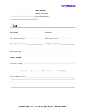 Fillable Online Fax Cover Sheet Template - Unrubble Fax Email Print ...