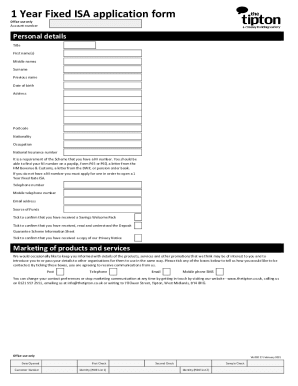 Fillable Online 1 Year Fixed ISA application form Fax Email Print ...