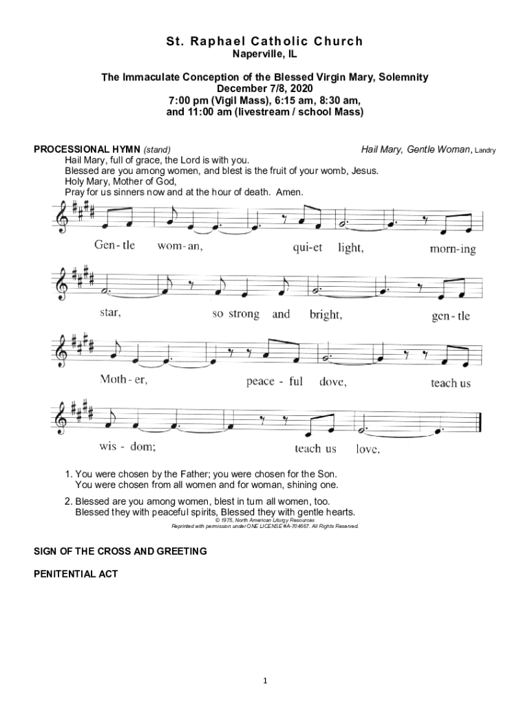 Fillable Online The Immaculate Conception: Gift and Sign for the ...