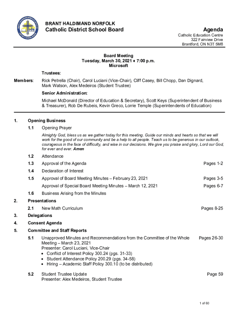 Fillable Online Rick Petrella (Chair), Carol Luciani (Vice-Chair ...