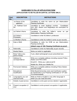 Fillable Online guidelines to fill up application form Fax Email Print ...