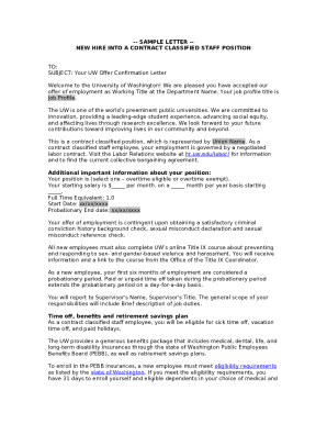 Offer letter sample part-time temporary - Administrative Gateway Doc ...
